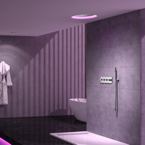 Kit de douche plafond encastrable LED 2 fonctions