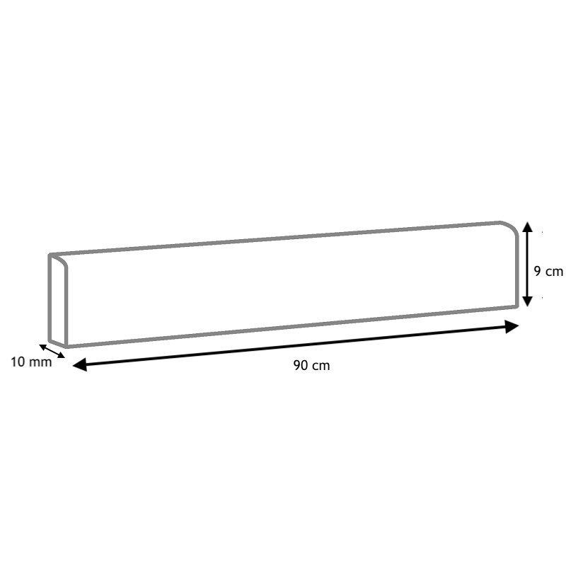 Plinthes carrelage Architecture Light Grey mat 9 cm x 60 cm et 9 cm x 90 cm